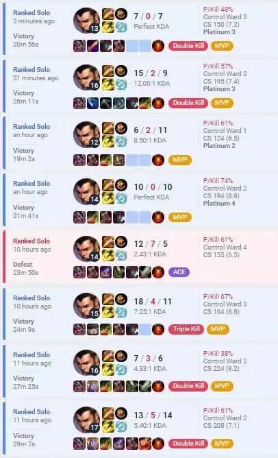 LOL美服定位赛-钻3残局8场赢下6场-league of legends NA servers